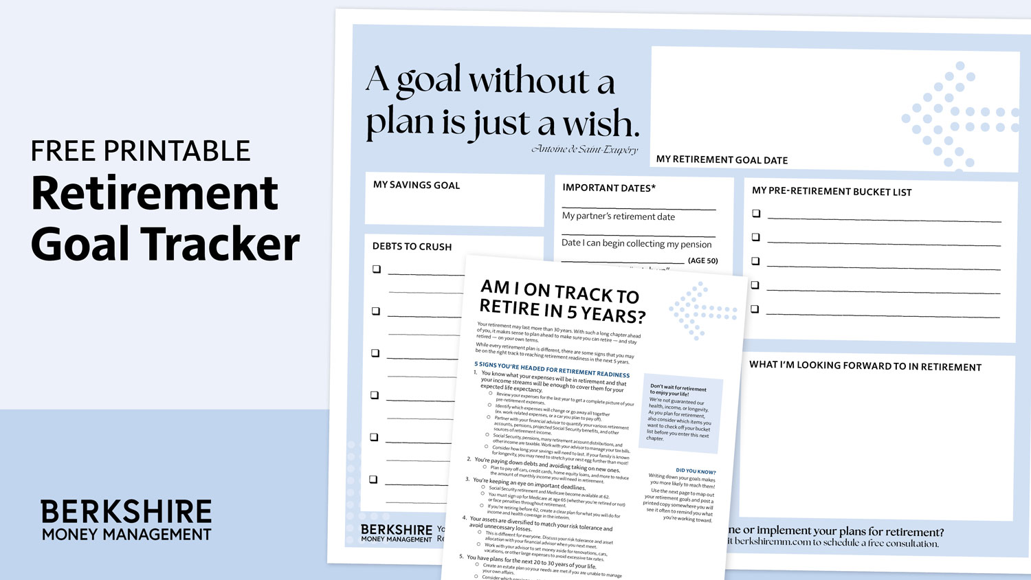 Goal Tracker: Retire in 5 Years | Free Printable